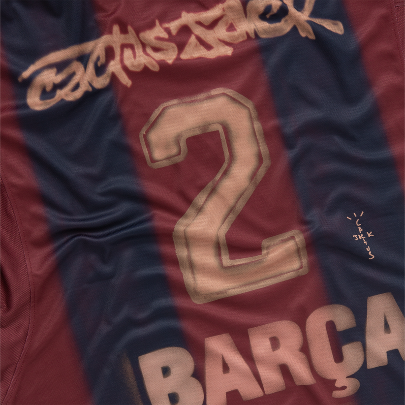 FC Barcalona x Travis Scott Retro 2001 Jersey (Player Version ...